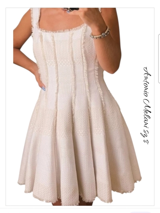 ANTONIO MELANI | Dresses | Antonio Melani Jemma Ivory Tweed Square Neck ...
